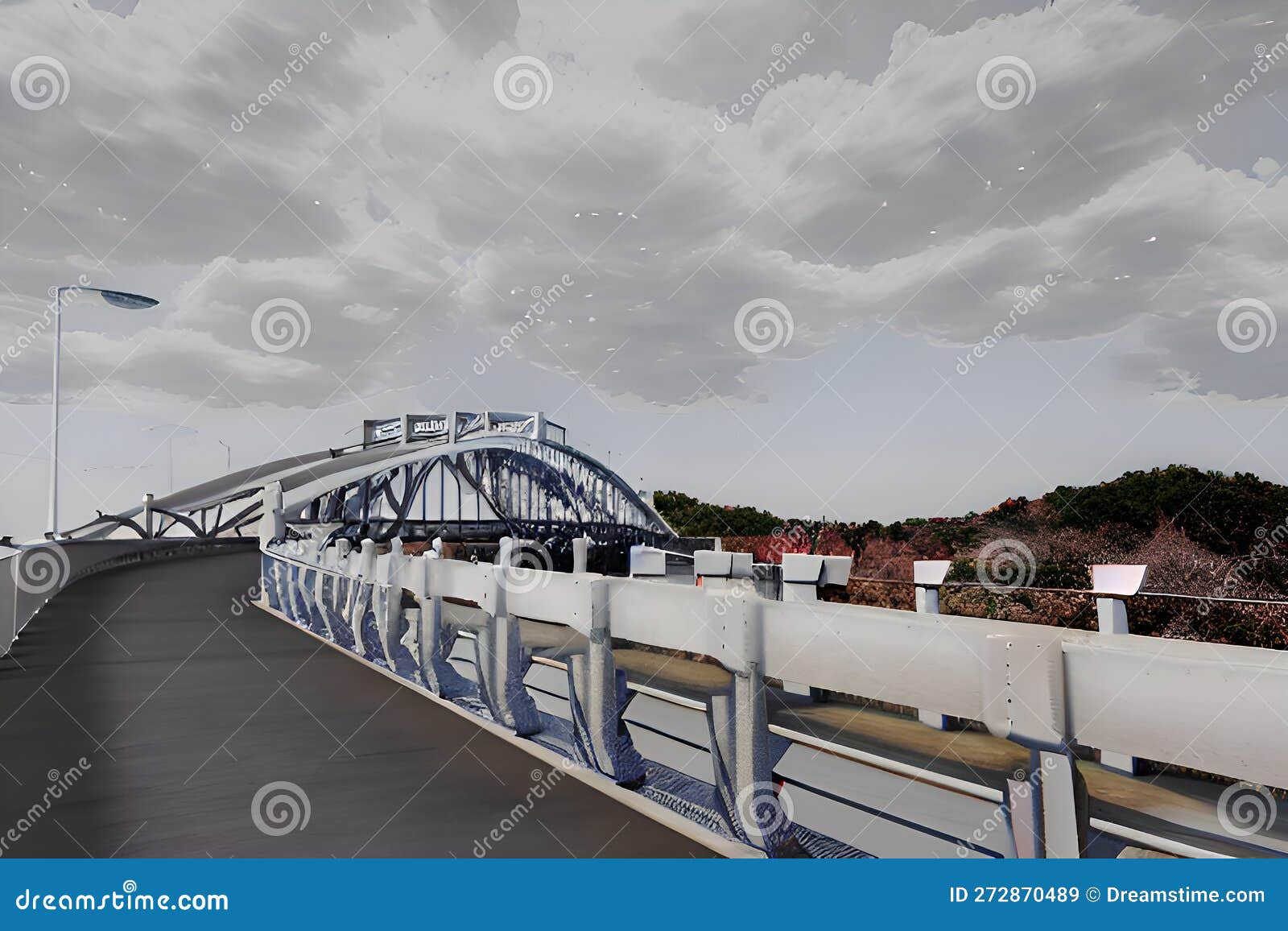 Bridge art and sky stock illustration. Illustration of transport ...