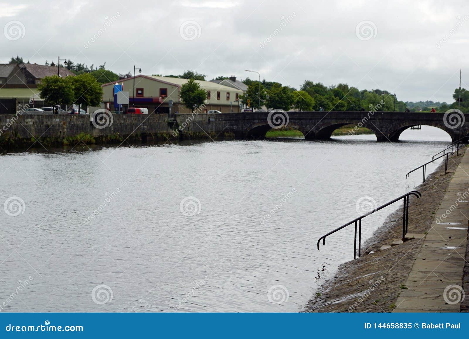 Bridge in Ballina Ireland stock image. Image of water - 144658835