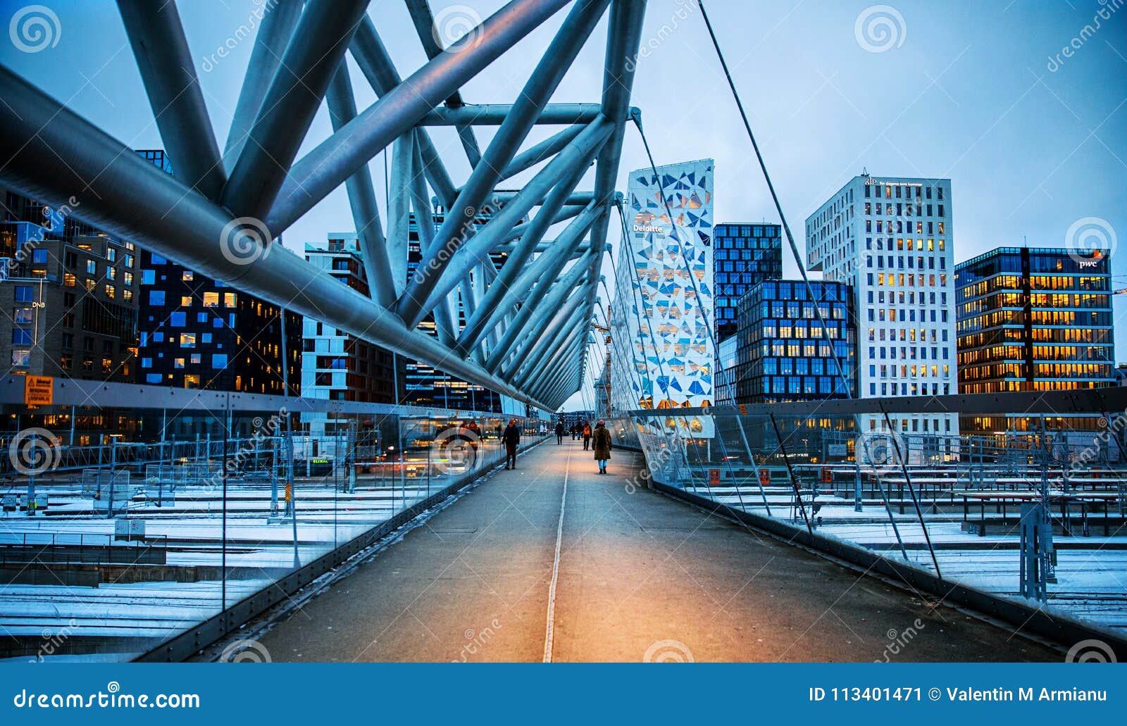 Bridge in Barcode Project, Oslo Editorial Photo - Image of district ...