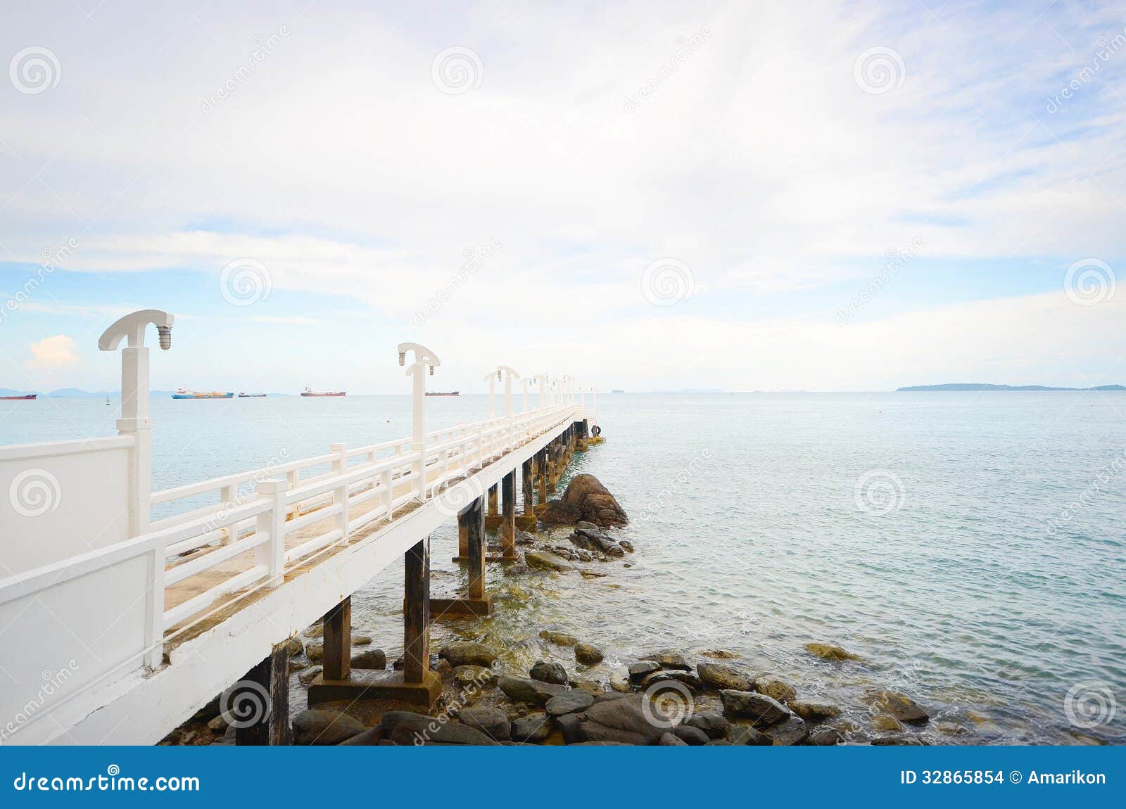 Bridge at the beach stock photo. Image of bridge, peace - 32865854