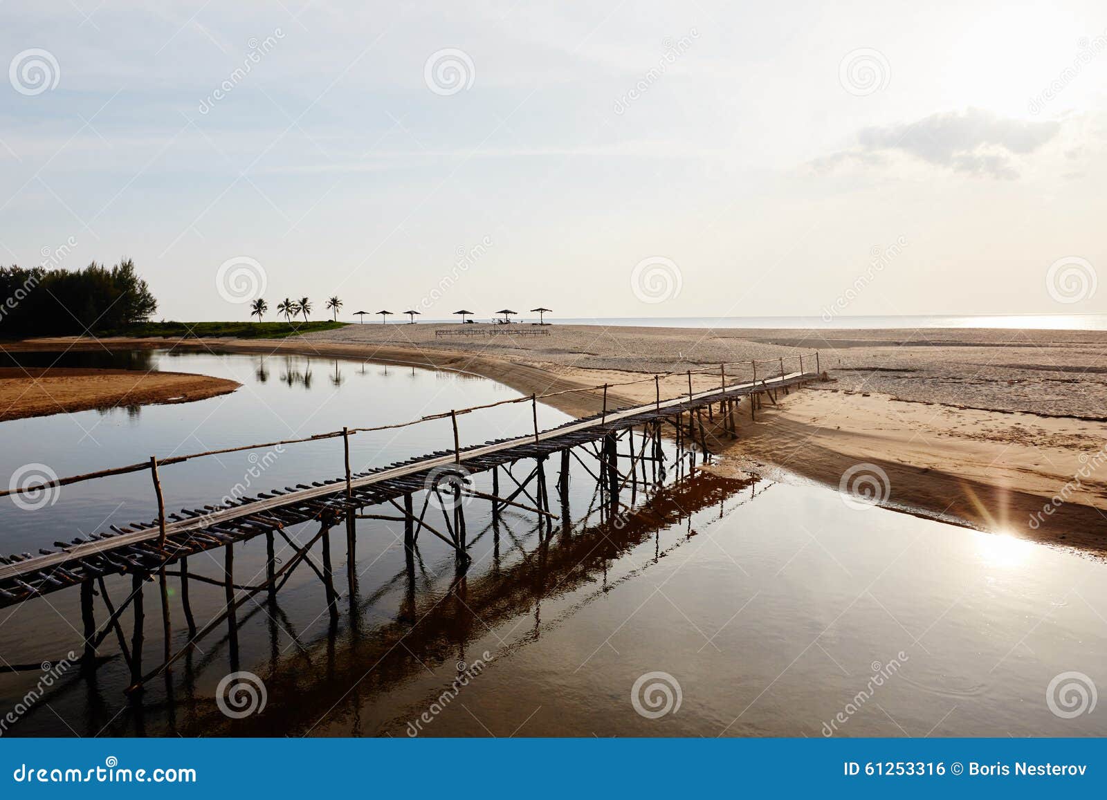 Bridge on the beach stock photo. Image of bridge, coast - 61253316