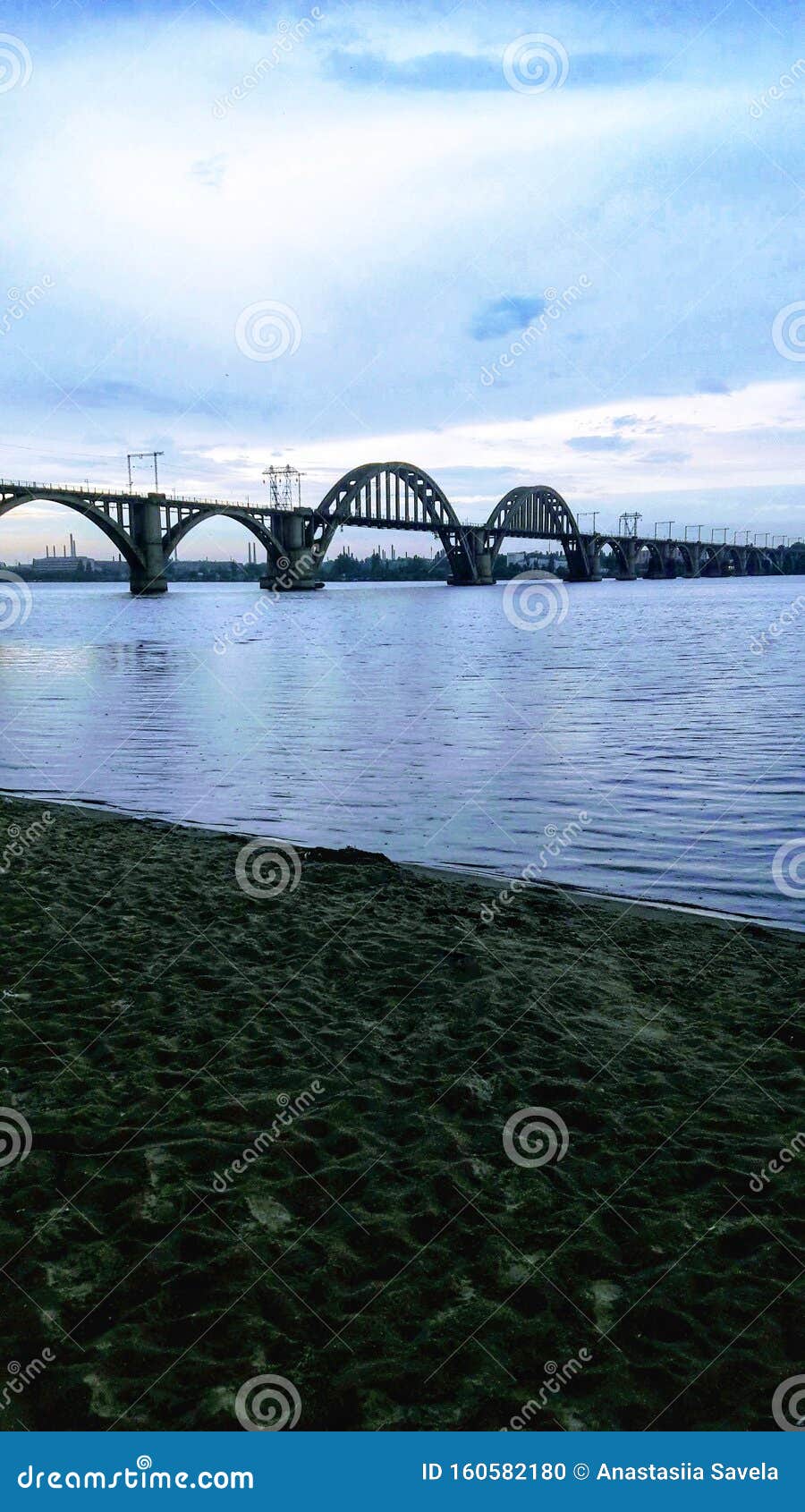 Bridge Beach River Sky Nature Stock Photo - Image of beach, river ...