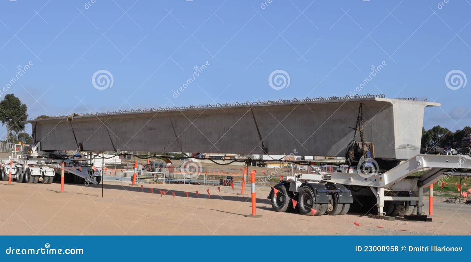 Bridge beam on trailer stock photo. Image of detail, girder - 23000958