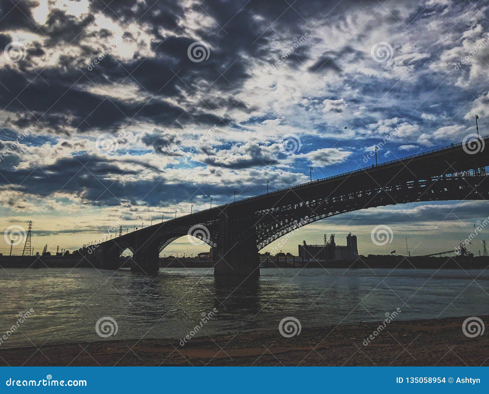 Bridge stock photo. Image of vivid, featuring, river - 135058954