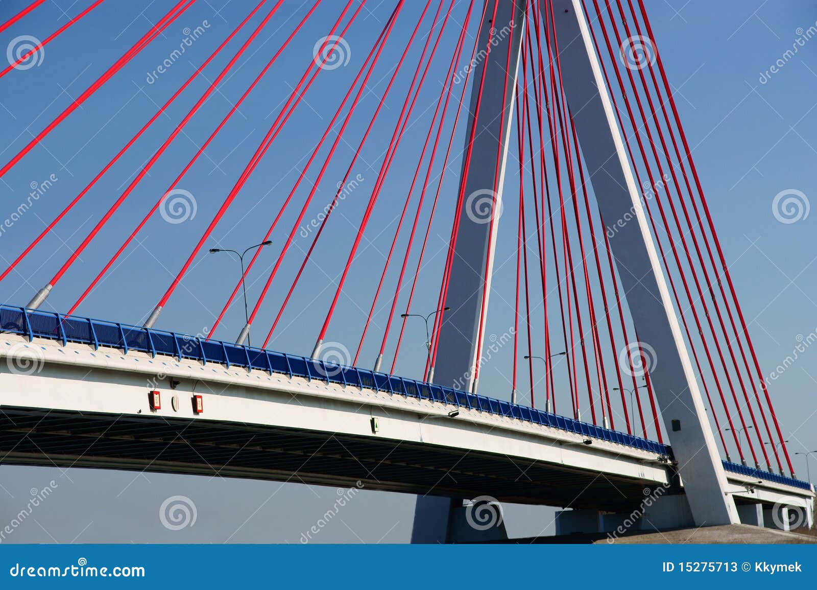 Bridge on blue sky stock image. Image of gdansk, suspension - 15275713