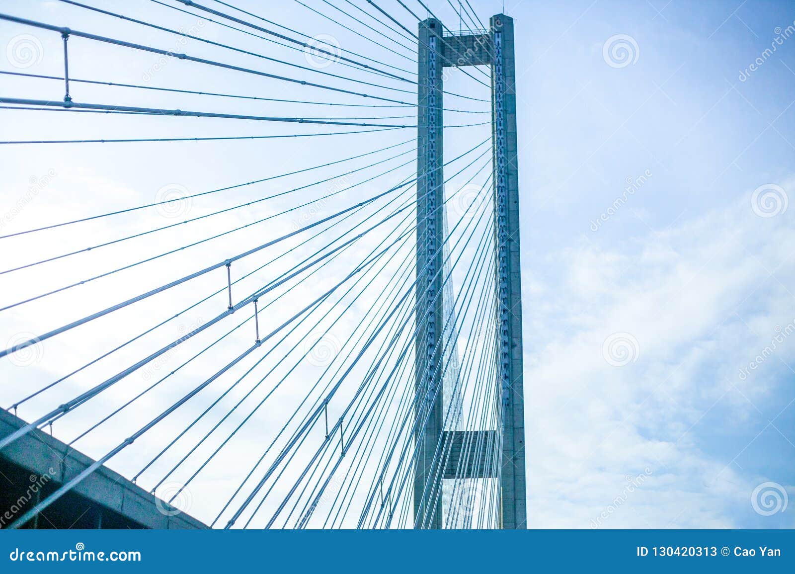 Bridge on Blue Sky Background, Abstract Background. Stock Image - Image ...