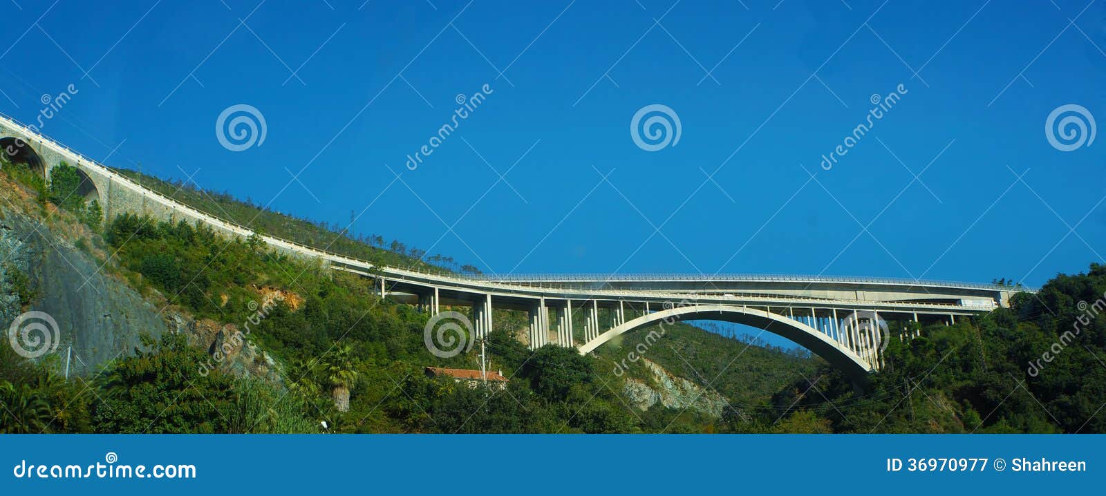Bridge with blue sky. stock image. Image of landscape - 36970977