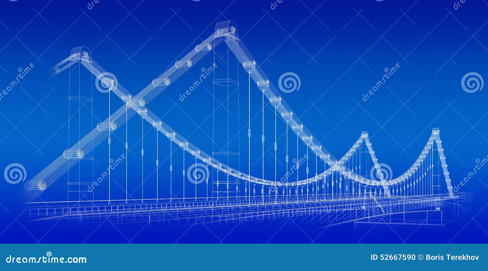 Bridge blueprint stock illustration. Illustration of business - 52667590