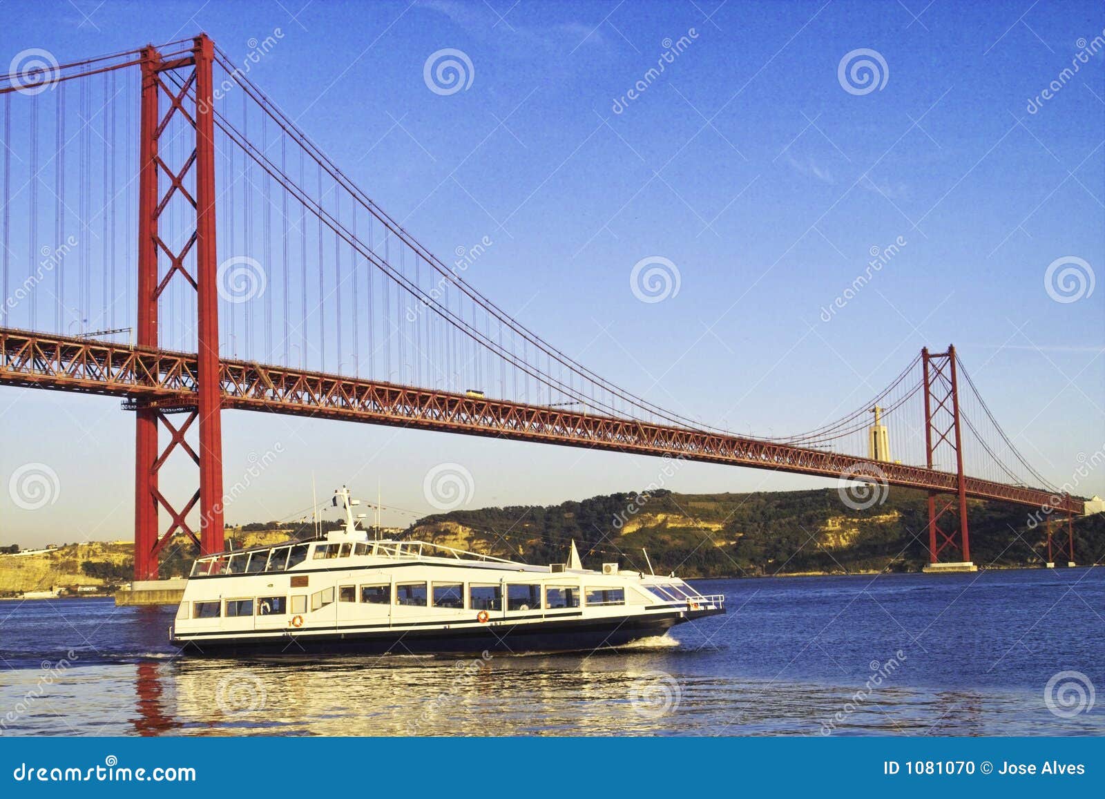 Bridge and boat stock photo. Image of europe, portuguese - 1081070