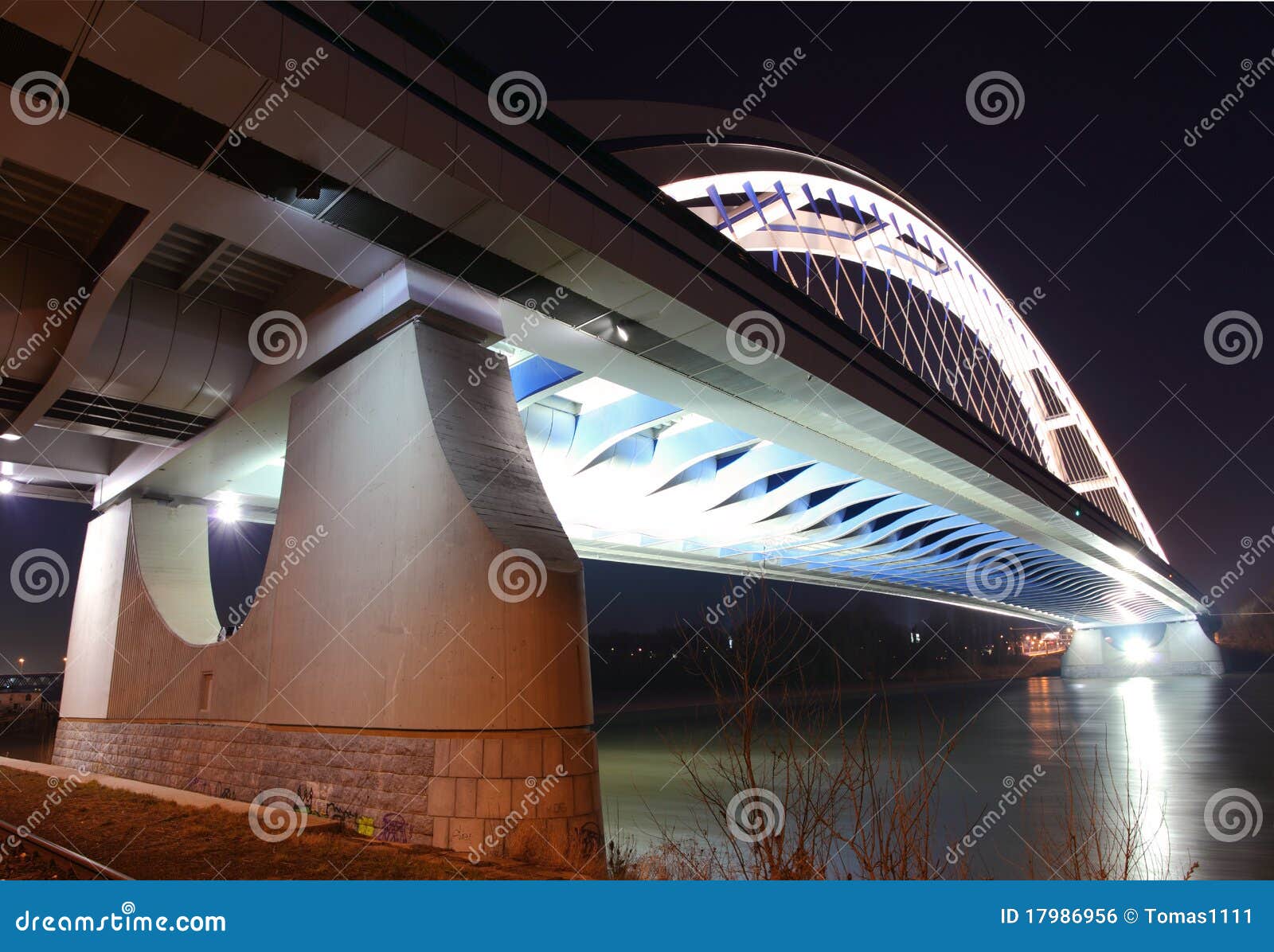 Bridge in Bratislava - Apollo Stock Photo - Image of night, dark: 17986956
