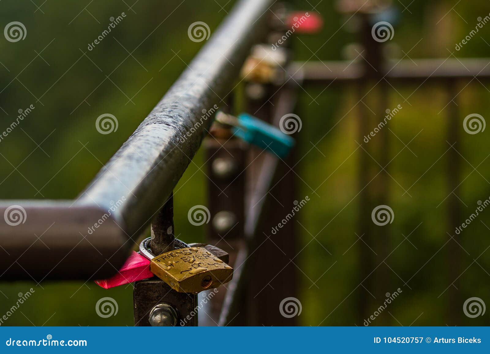 Bridge with locks. stock image. Image of france, romance - 104520757