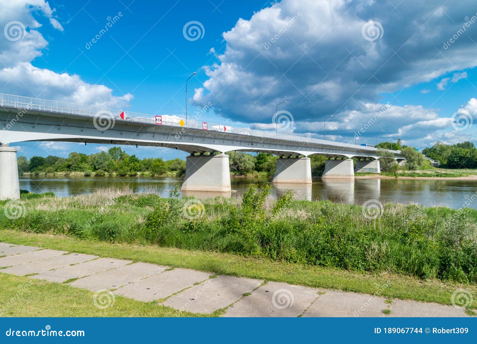 Bridge on Bug River in Wyszkow, Poland Stock Photo - Image of natural ...