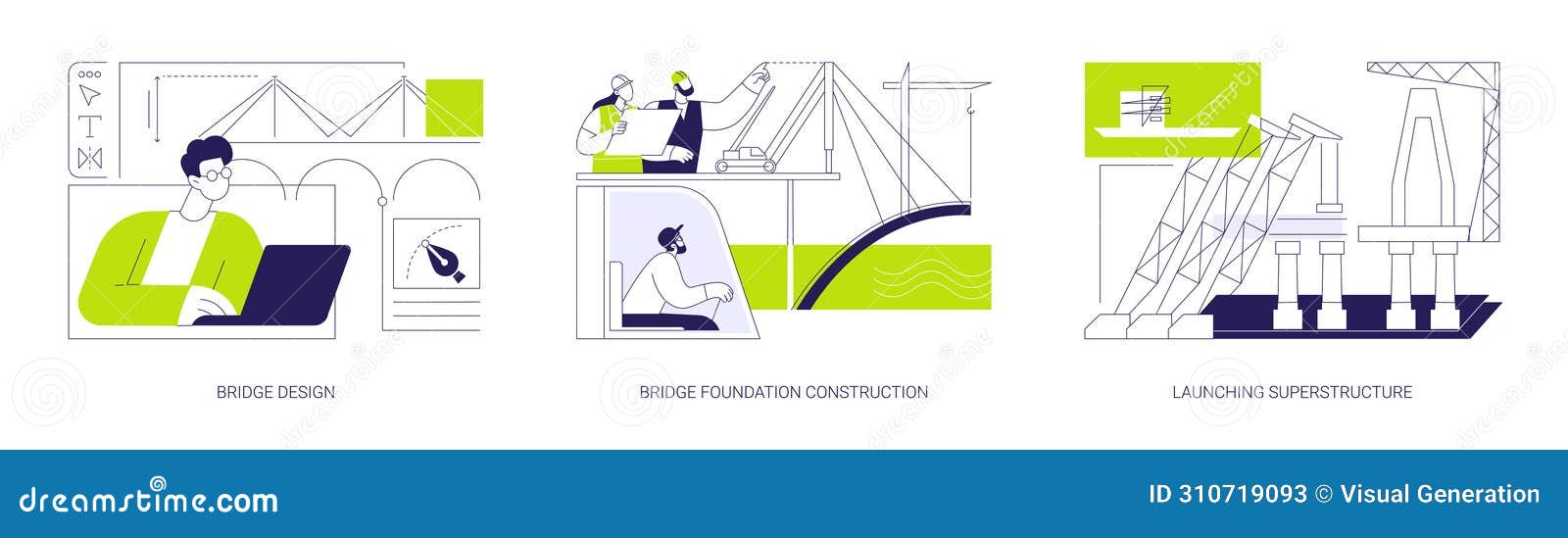 Bridge Building Abstract Concept Vector Illustrations. Stock ...
