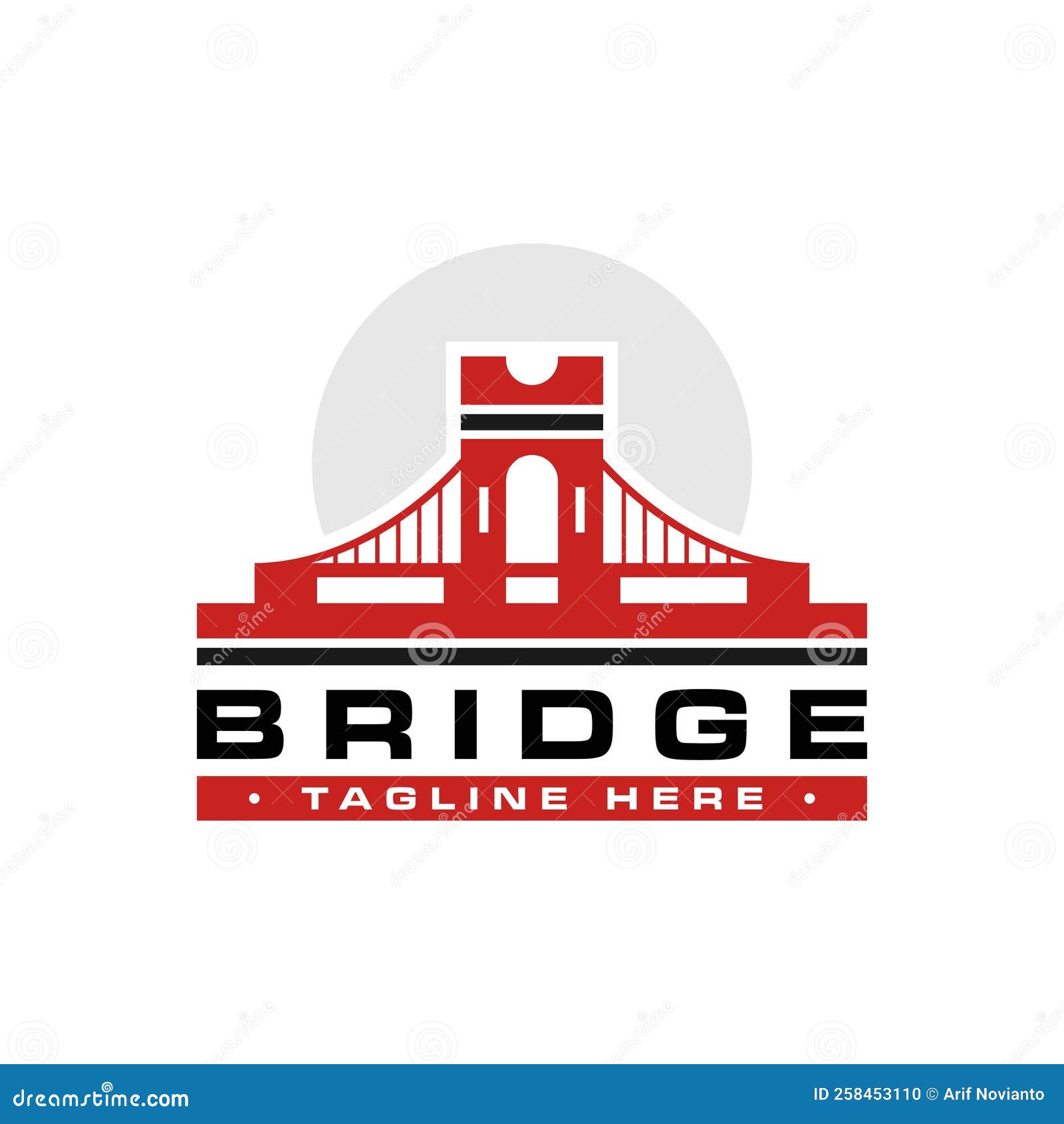 Bridge Building Construction Illustration Logo Stock Vector ...