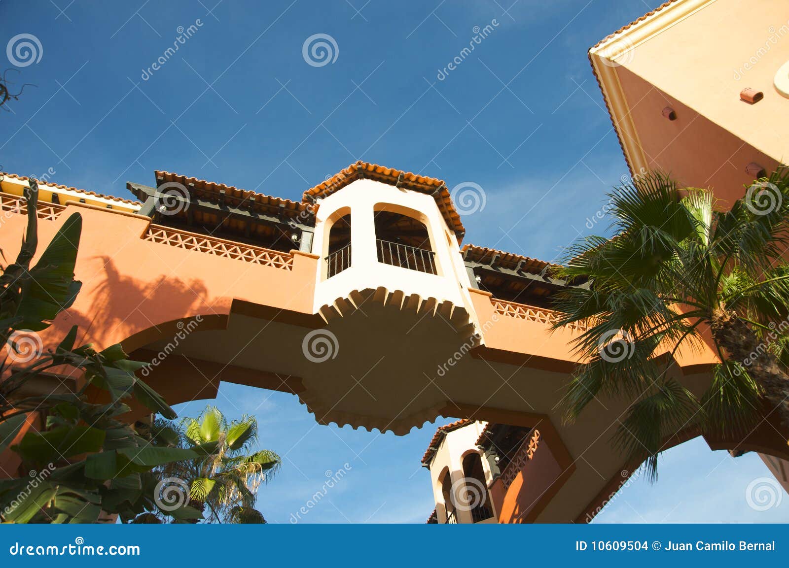 Bridge between buildings stock photo. Image of orange - 10609504
