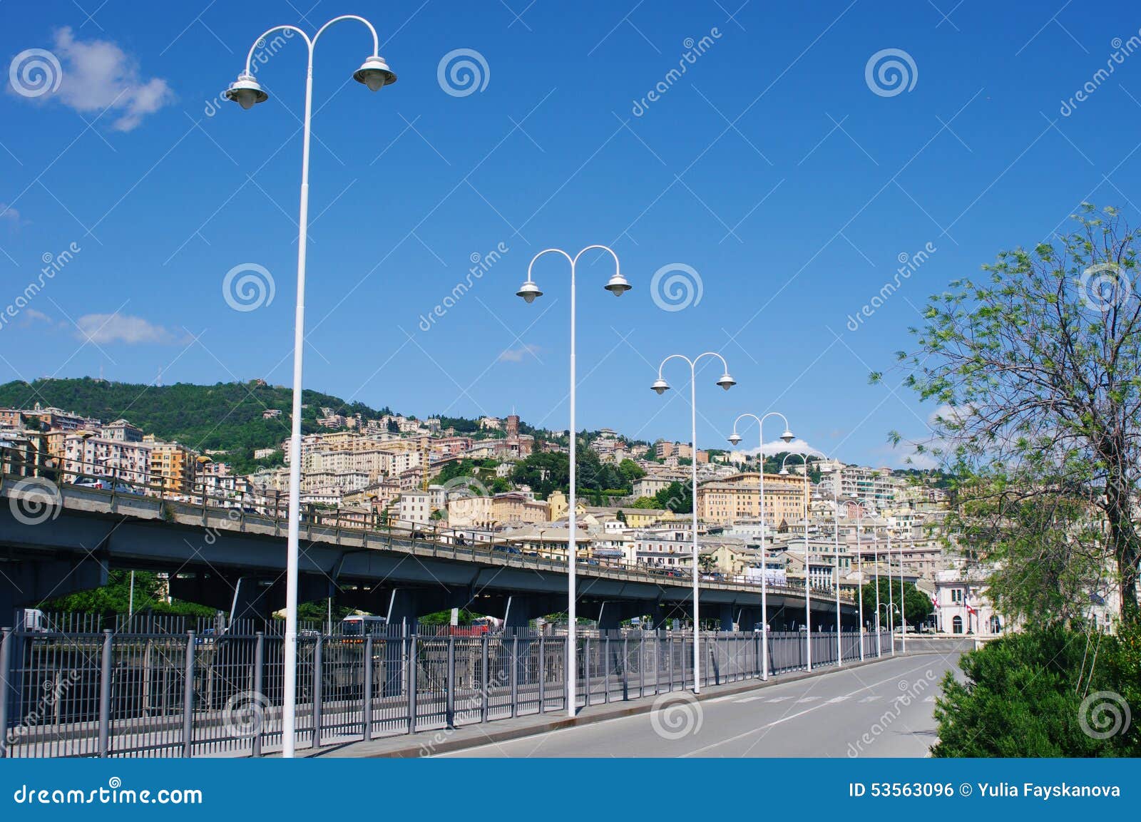 Bridge and Buildings in Genova, Italy Stock Photo - Image of buildings ...