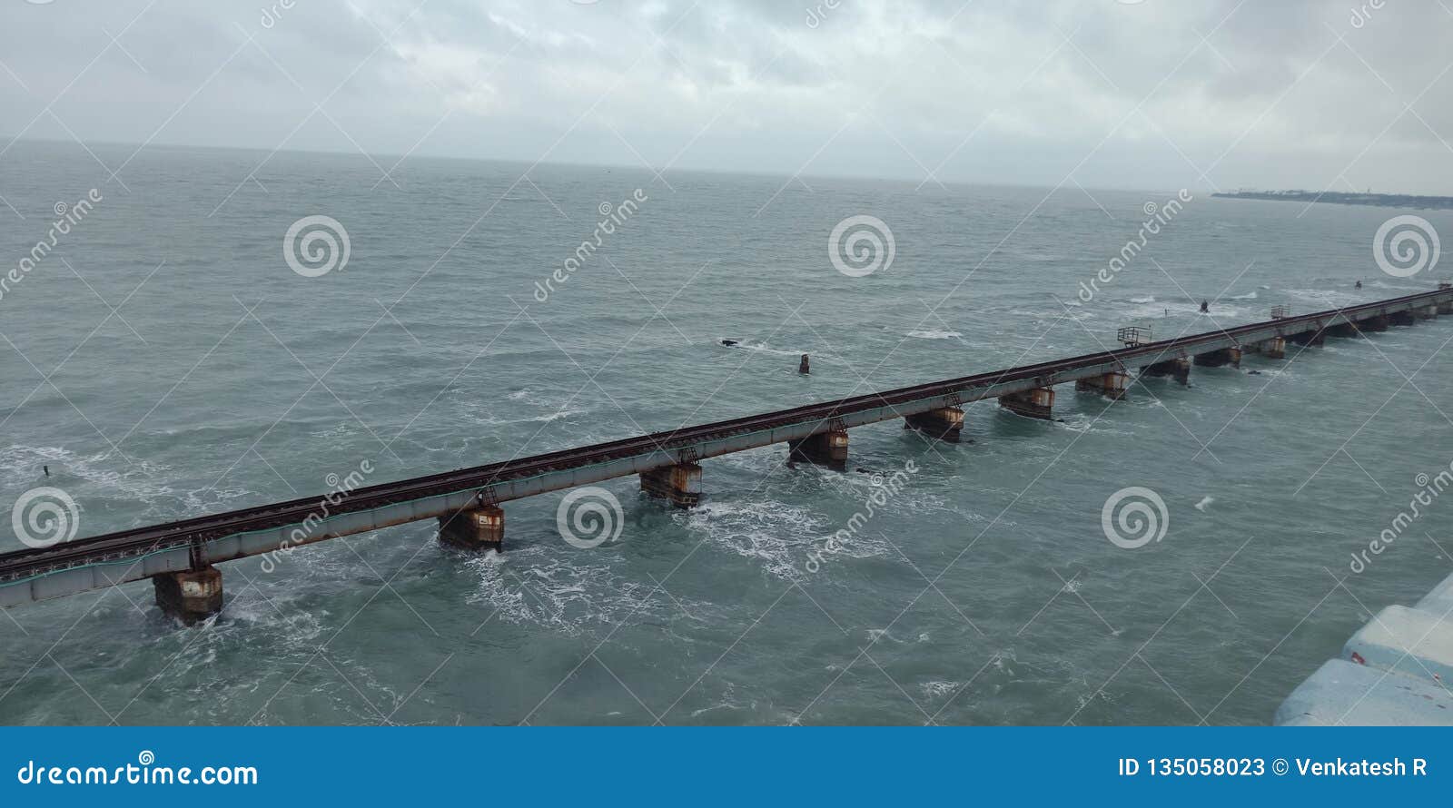 Bridge builted in sea stock image. Image of track, builted - 135058023