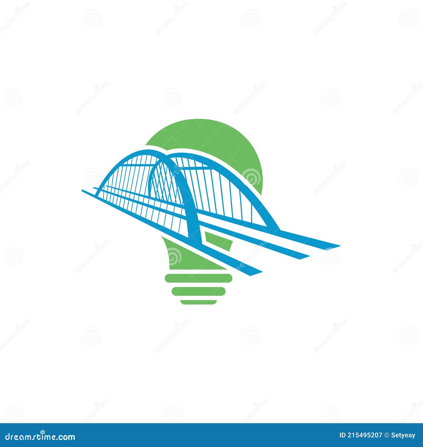 Bridge with Bulb Logo Design Vector Illustration, Creative Bridge Logo ...