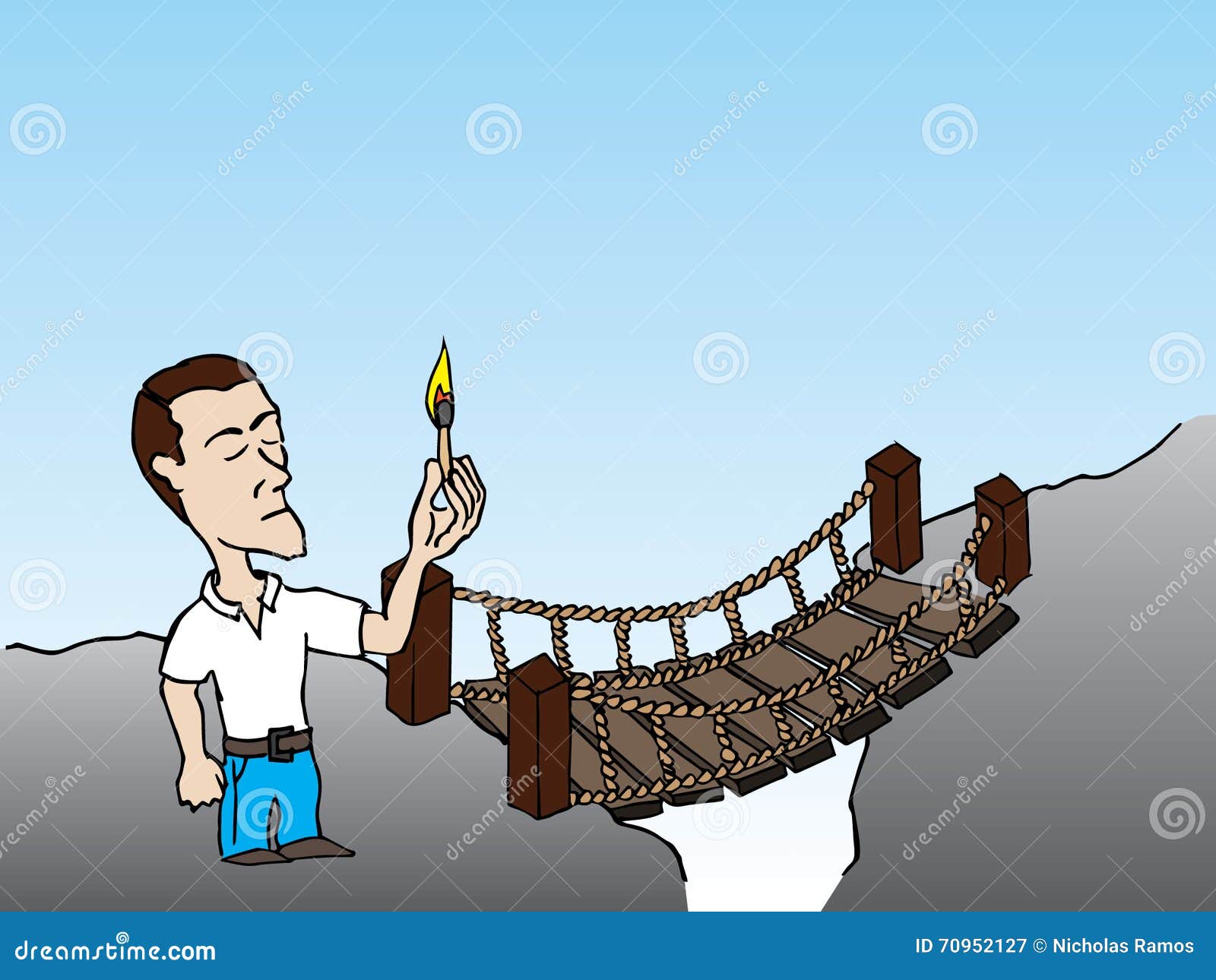 Bridge Burning stock illustration. Illustration of burn - 70952127
