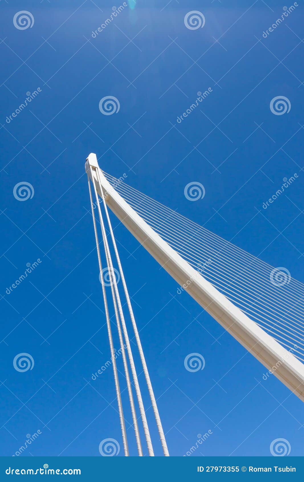 Bridge with Cables and Column Stock Image - Image of build, design ...