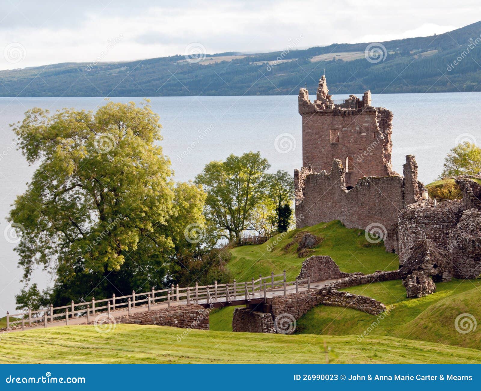 Bridge and Castle Buildings, Loch Ness, Highlands, Scotland, U.K Stock ...