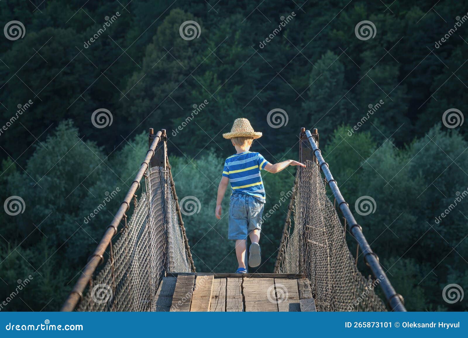 On the Bridge, the Child Goes Forward into the Unknown (concept: Life ...