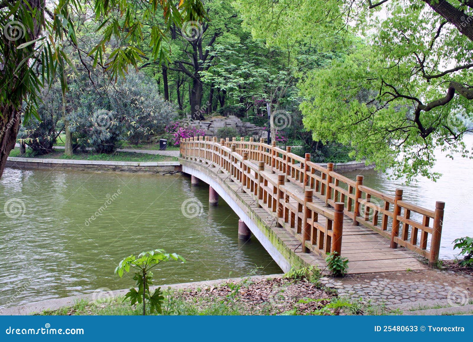 Bridge in chinese park. stock image. Image of environment - 25480633