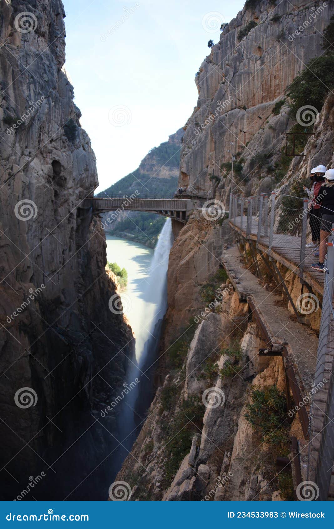 Bridge between Cliffs or Rocks Stock Image - Image of scenic, water ...