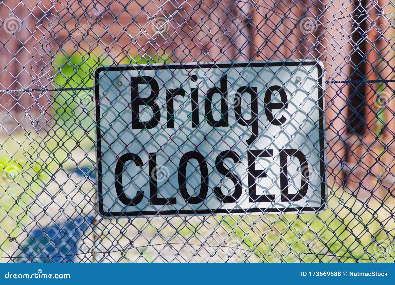 Bridge Closed Sign in Front of Dilapidated Bridge Stock Photo - Image ...