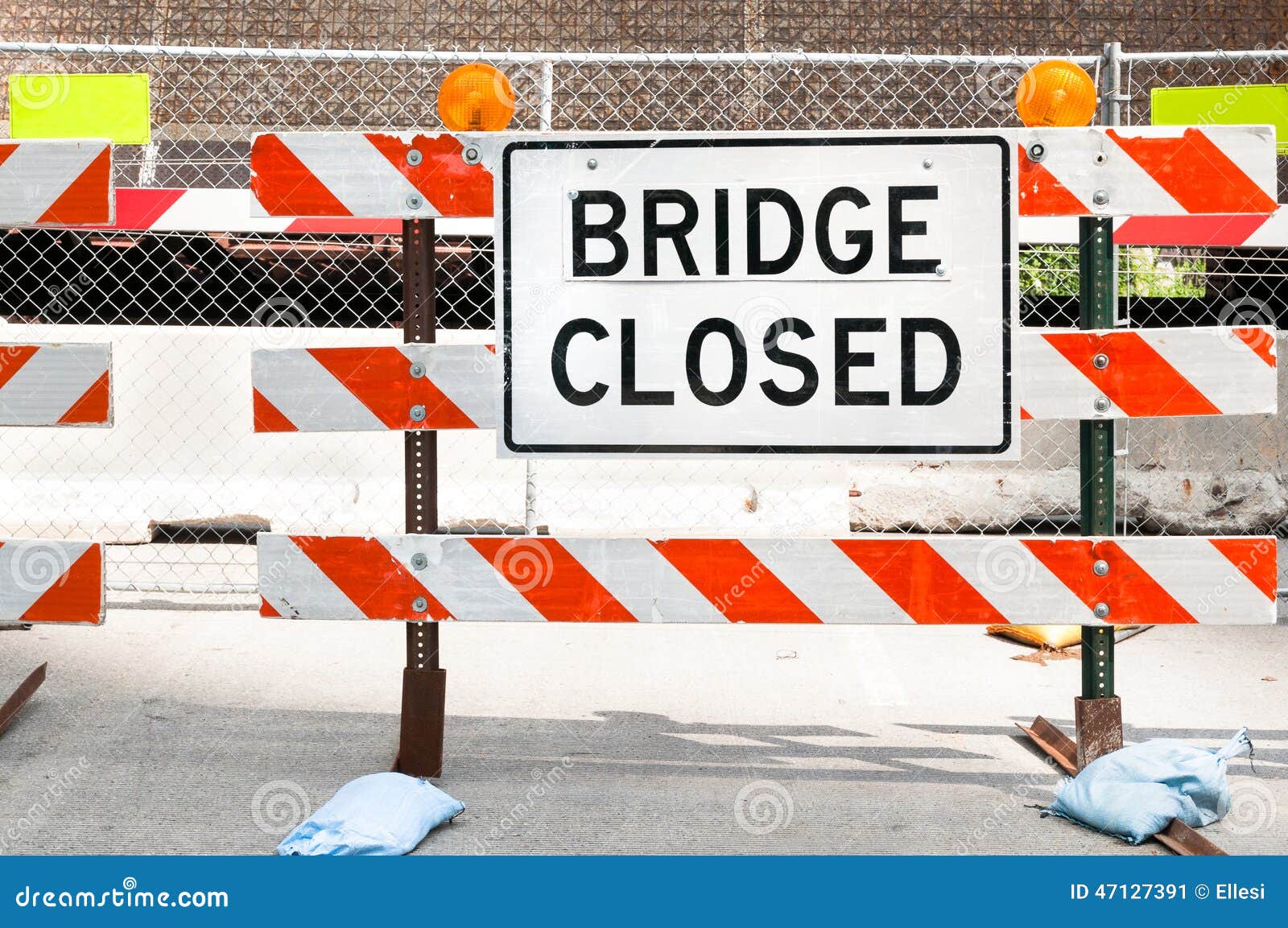 Bridge Closed sign stock image. Image of block, repair - 47127391