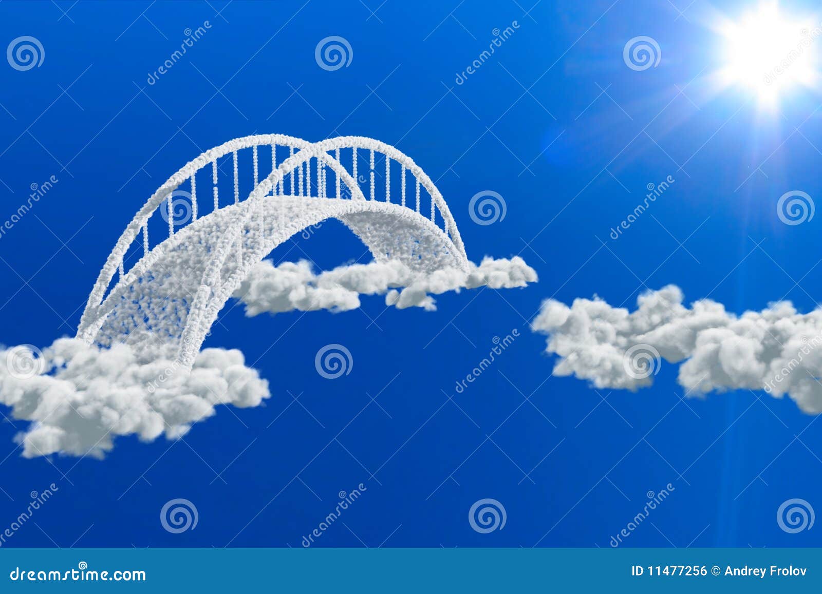 Bridge in clouds stock illustration. Illustration of arch - 11477256