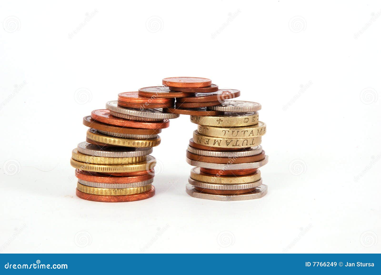 Bridge of coins stock image. Image of finance, abstract - 7766249