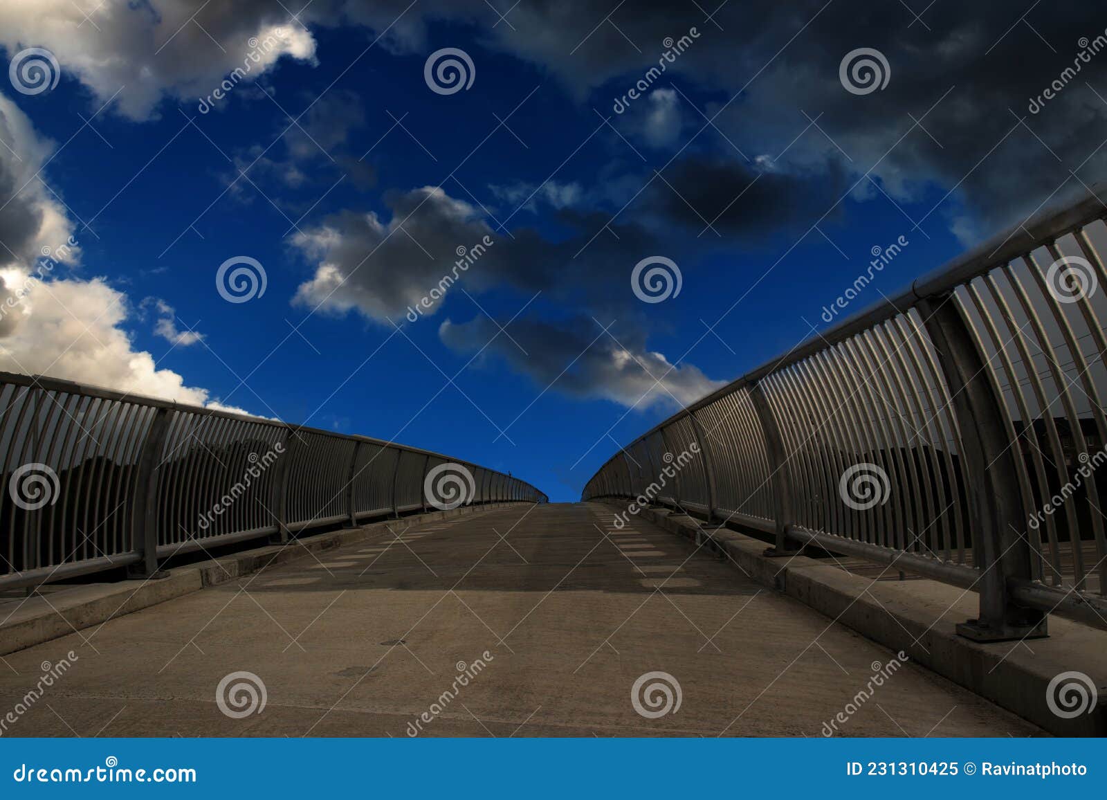 A Bridge Connecting the Land and the Sky Stock Image - Image of ...