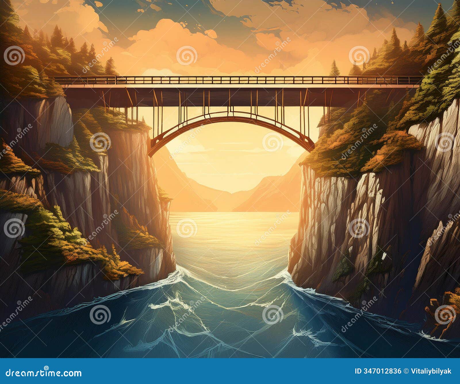 Bridge Connecting Two Cliffs, Representing Leadership As a Connector ...