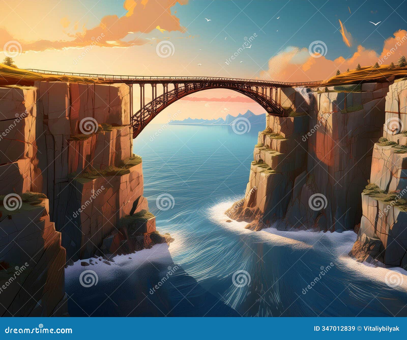 Bridge Connecting Two Cliffs, Representing Leadership As a Connector ...