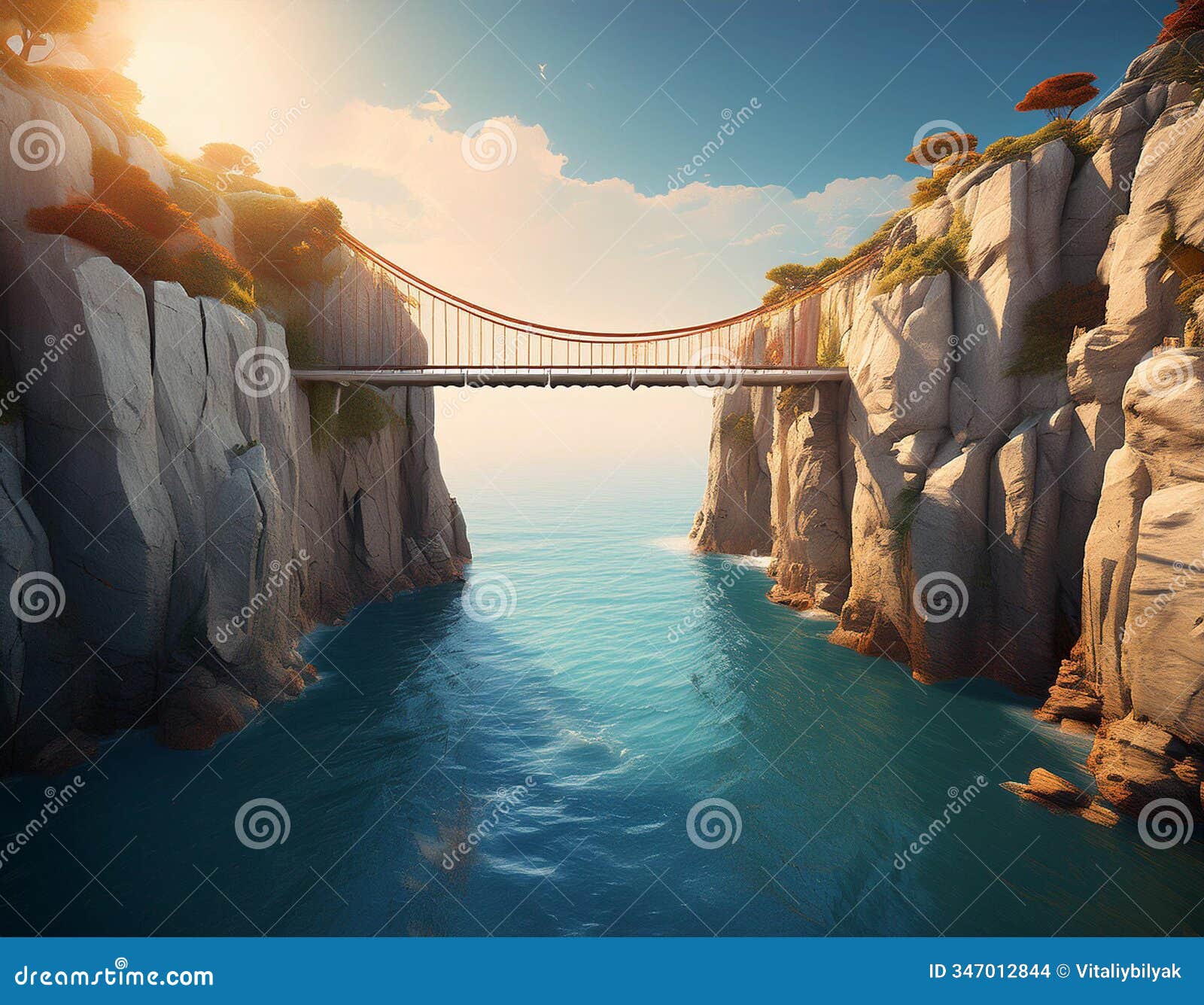 Bridge Connecting Two Cliffs, Representing Leadership As a Connector ...