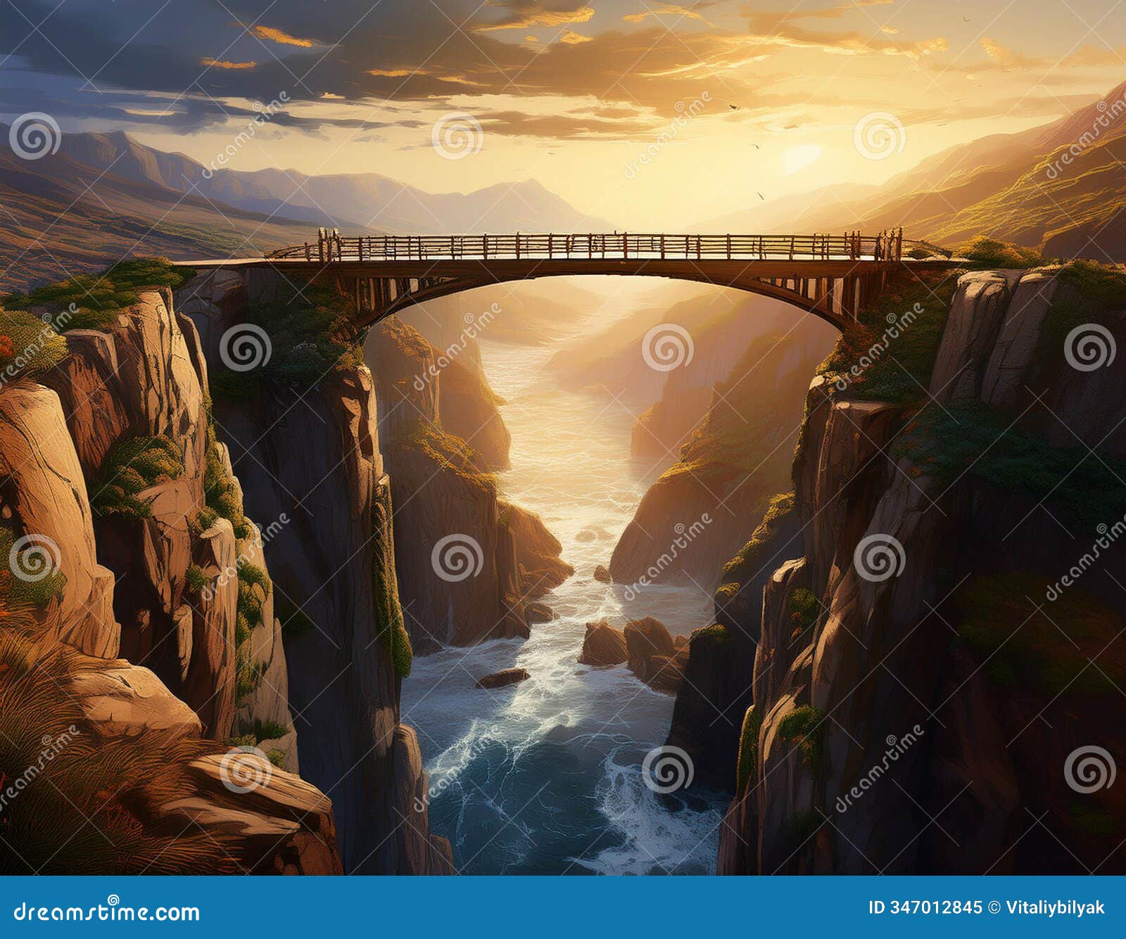 Bridge Connecting Two Cliffs, Representing Leadership As a Connector ...
