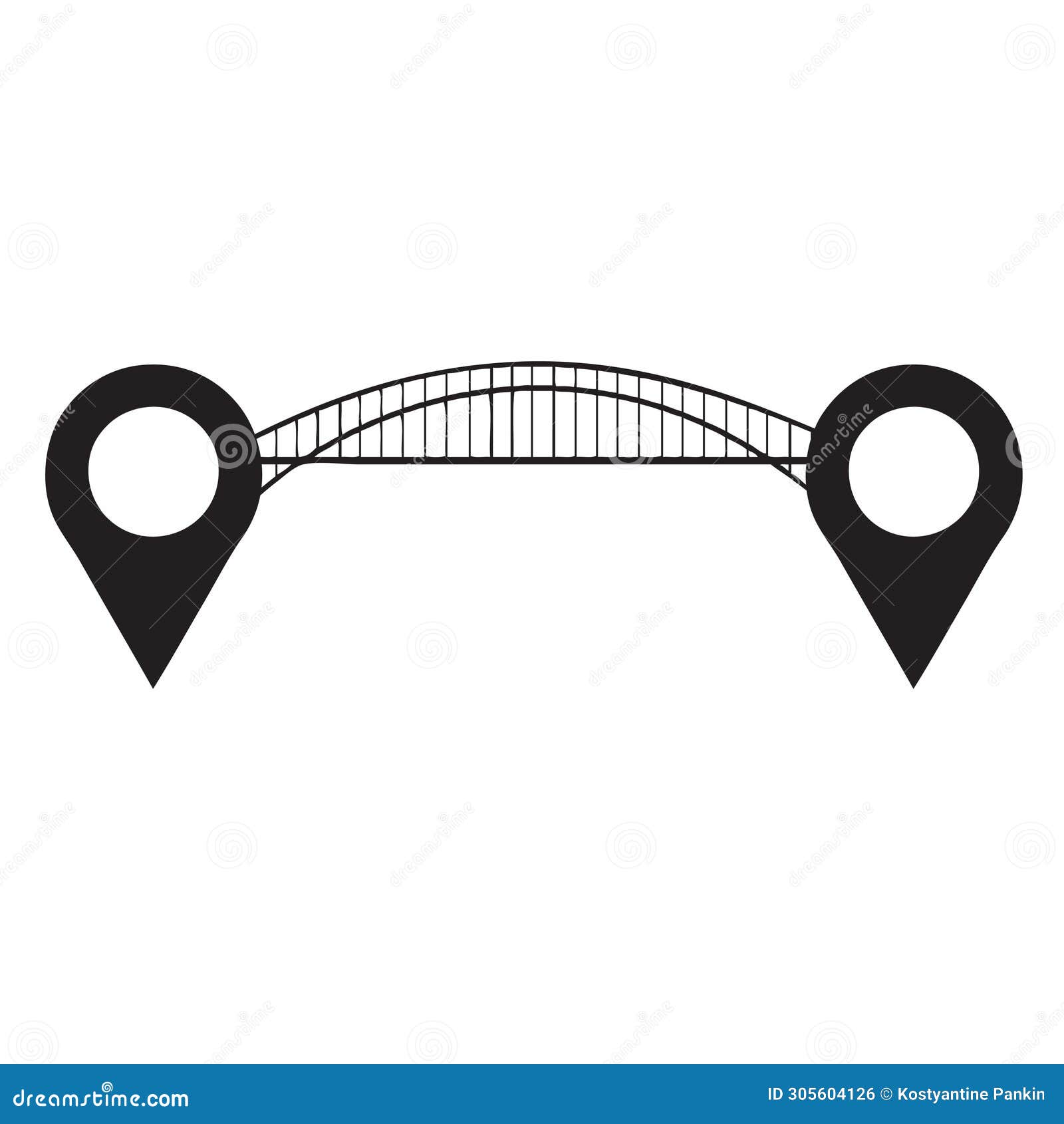 Bridge Connecting Two Points Stock Illustration - Illustration of ...