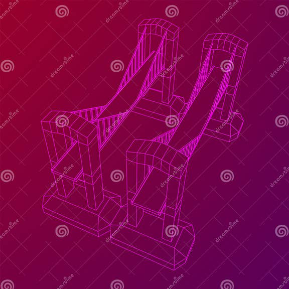 Bridge Connection Structure Wireframe Stock Vector - Illustration of ...