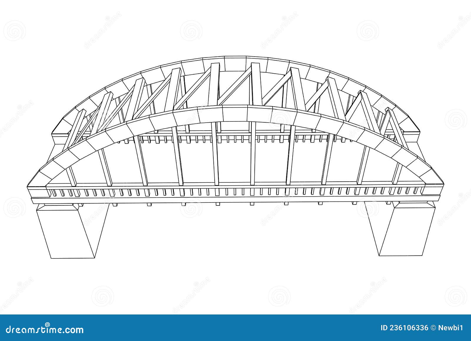 Bridge Connection Structure. Wireframe Low Poly Mesh Stock Vector ...