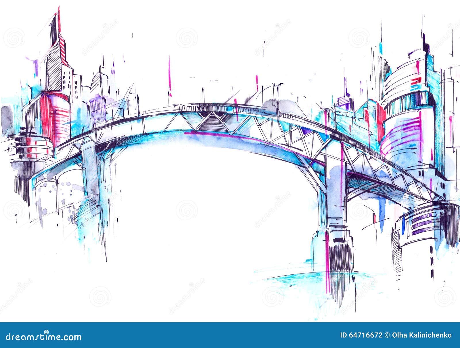 Bridge stock illustration. Illustration of motion, modern - 64716672