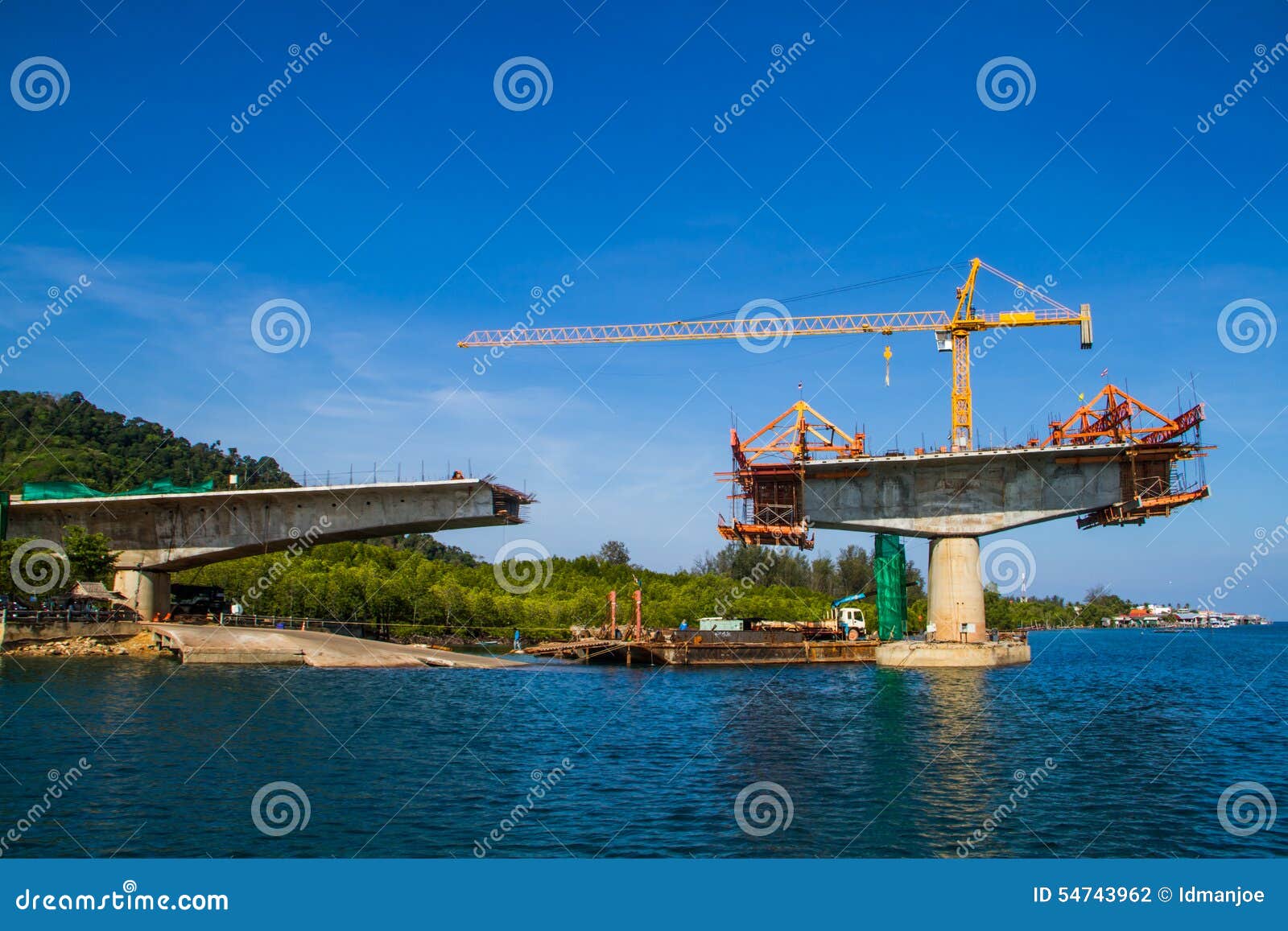 Bridge in constructing stock photo. Image of modern, highway - 54743962