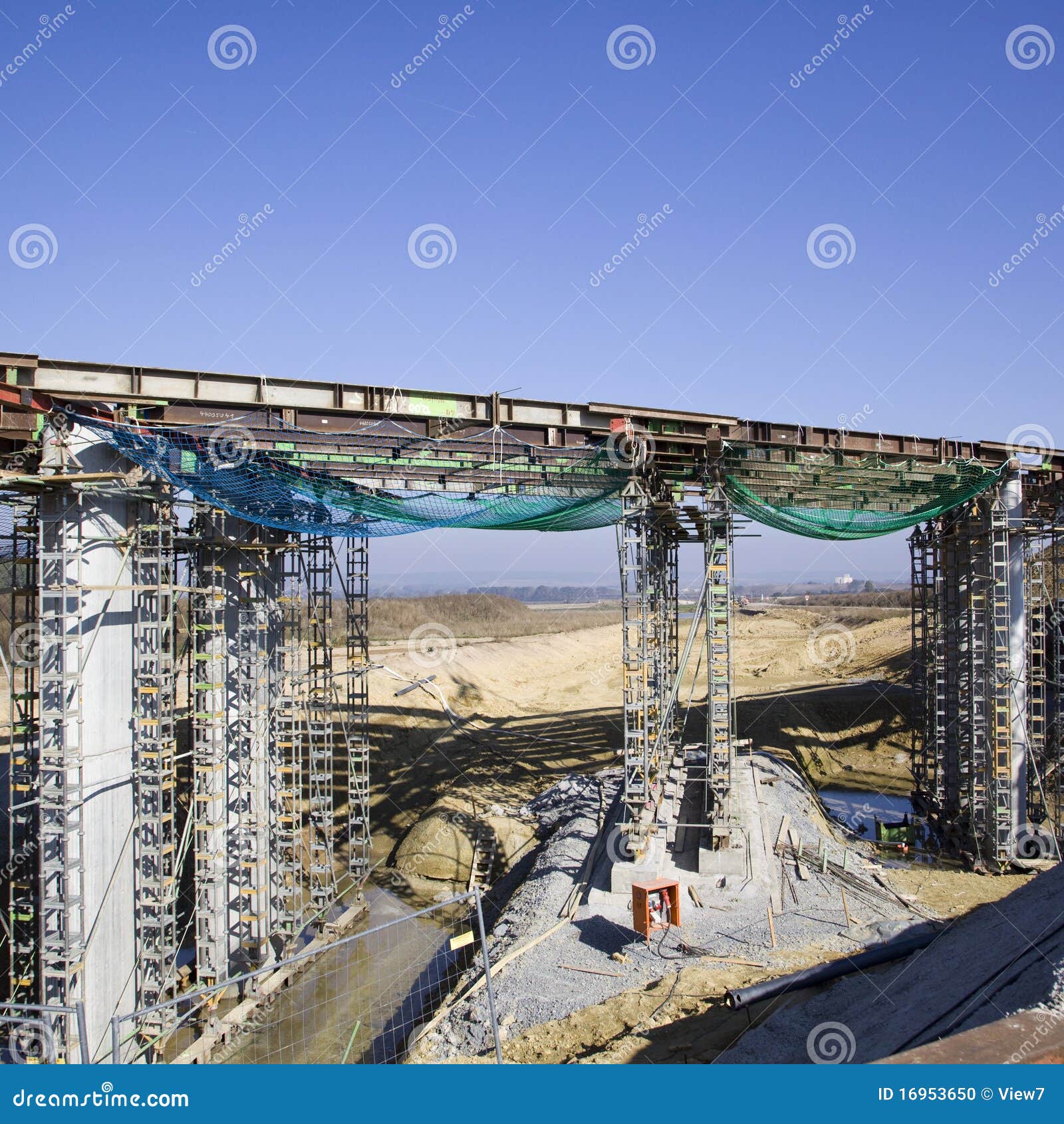Bridge construction stock photo. Image of scaffolding - 16953650