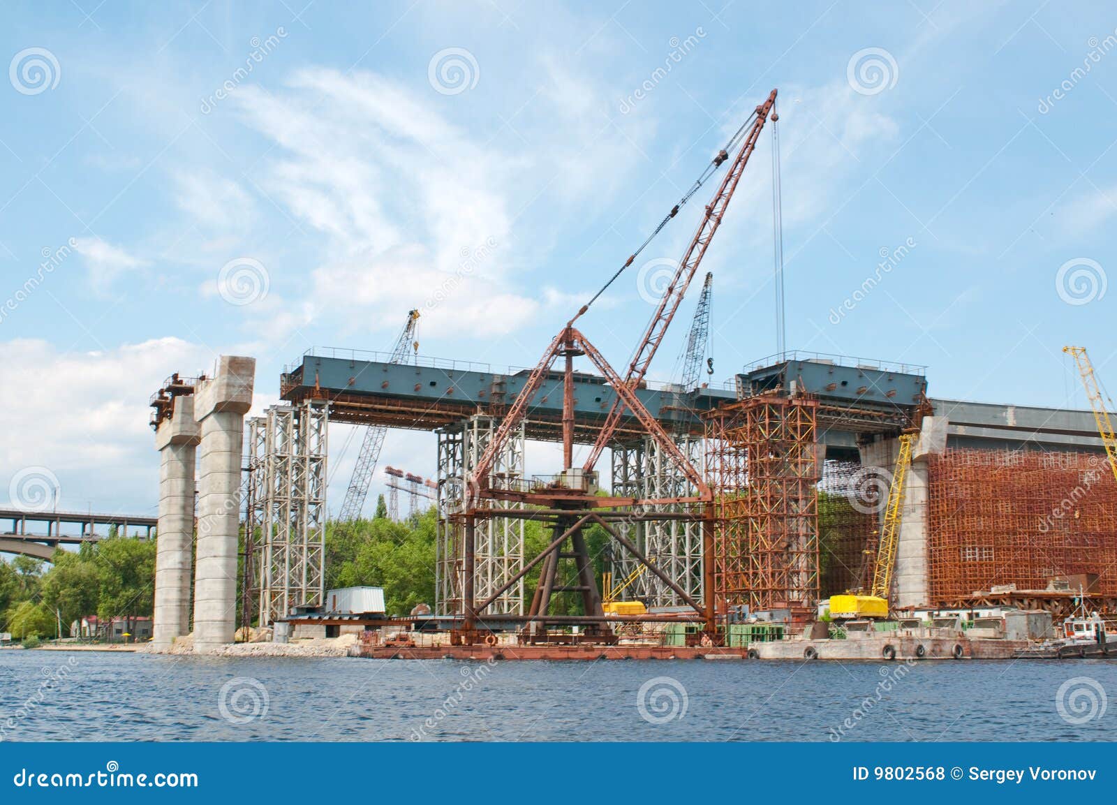 Bridge construction stock photo. Image of development - 9802568