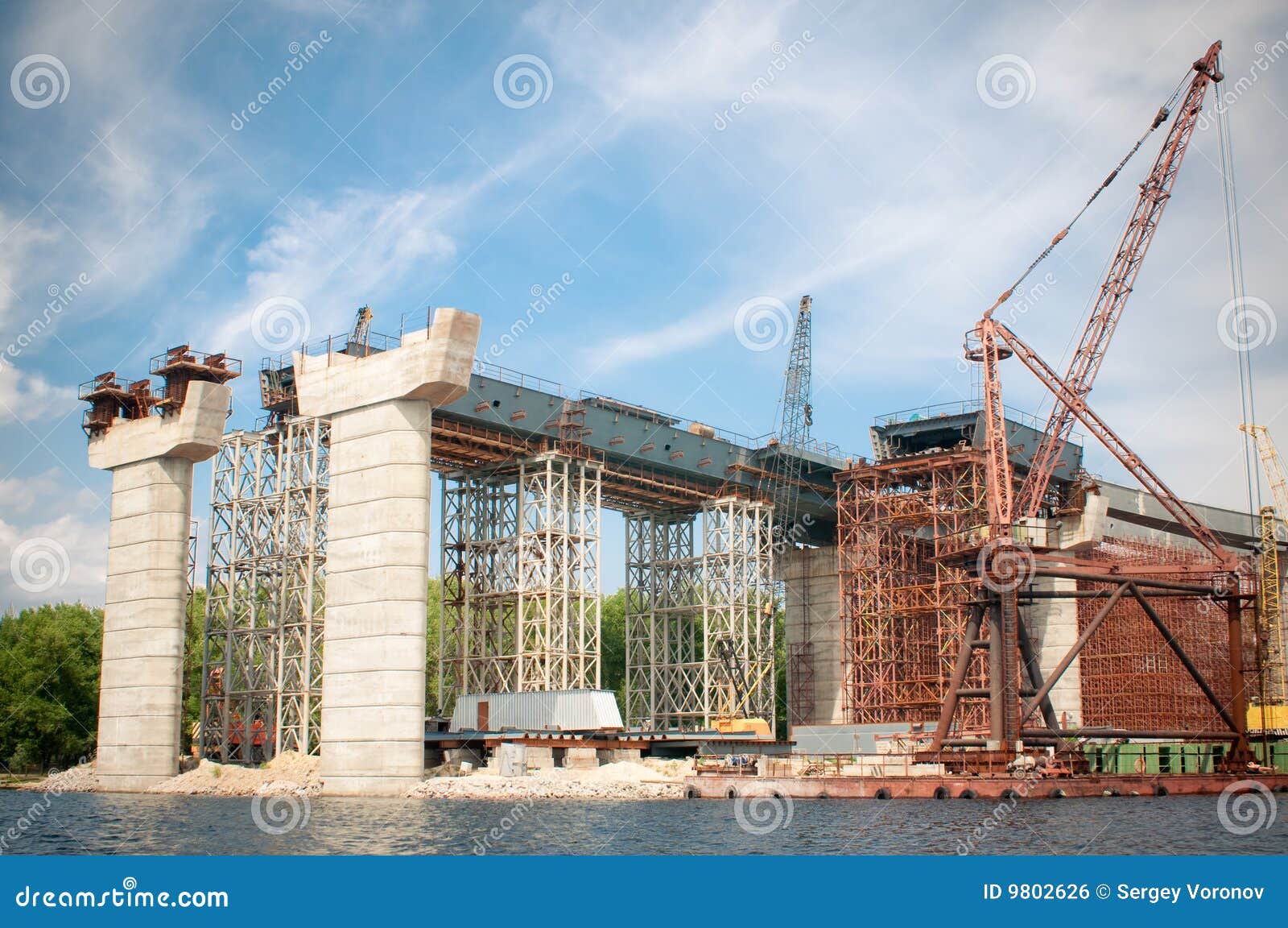 Bridge construction stock photo. Image of occupation, girder - 9802626