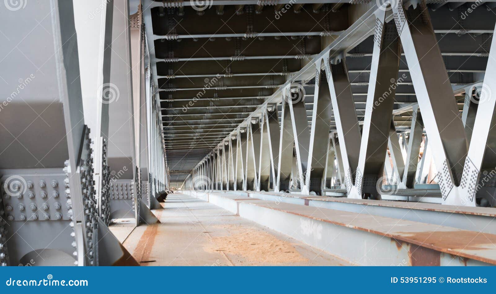 Bridge Construction. Metal Framework of the Bridge Stock Image - Image ...