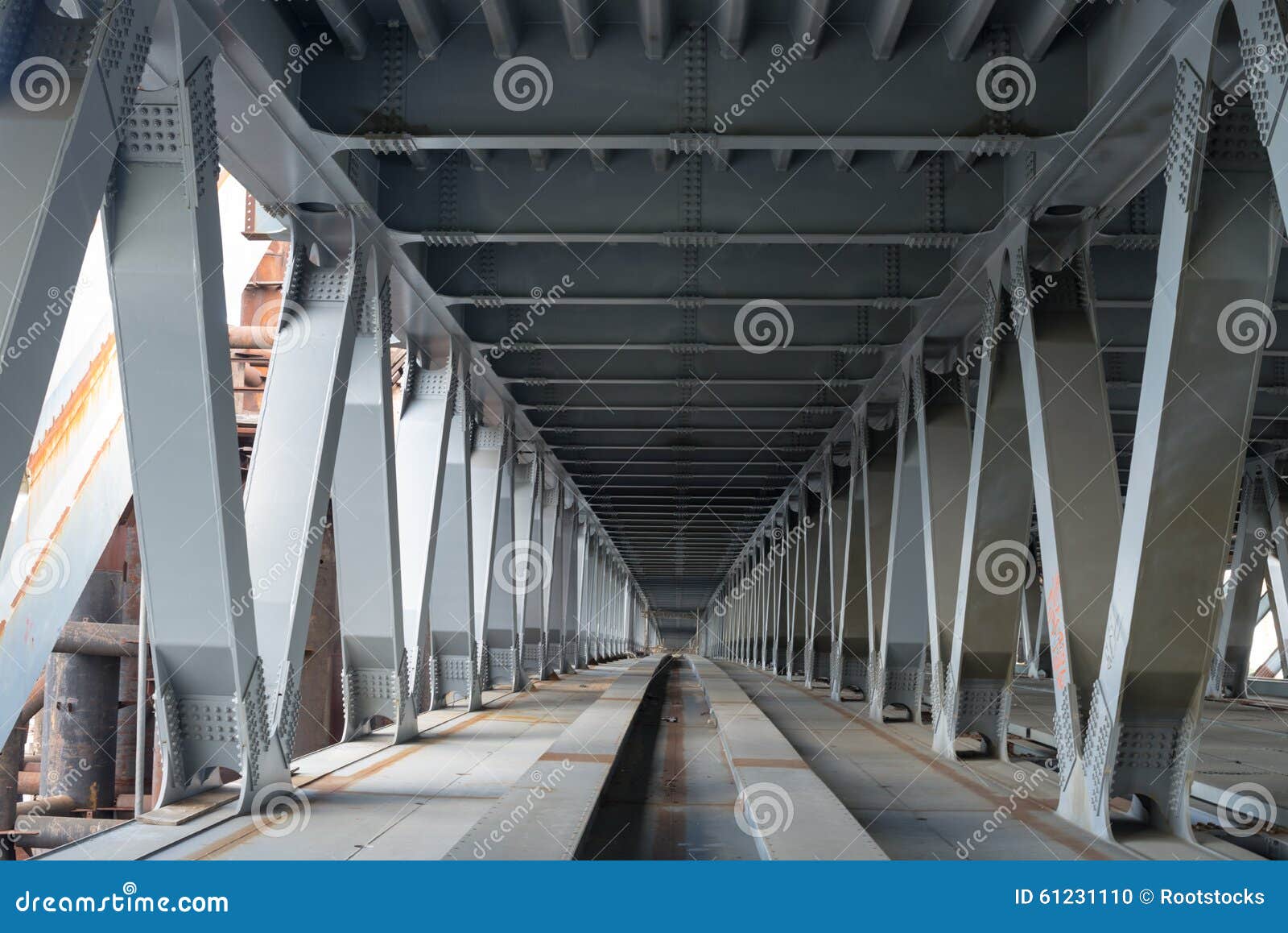 Bridge Construction. Metal Framework of the Bridge Stock Photo - Image ...