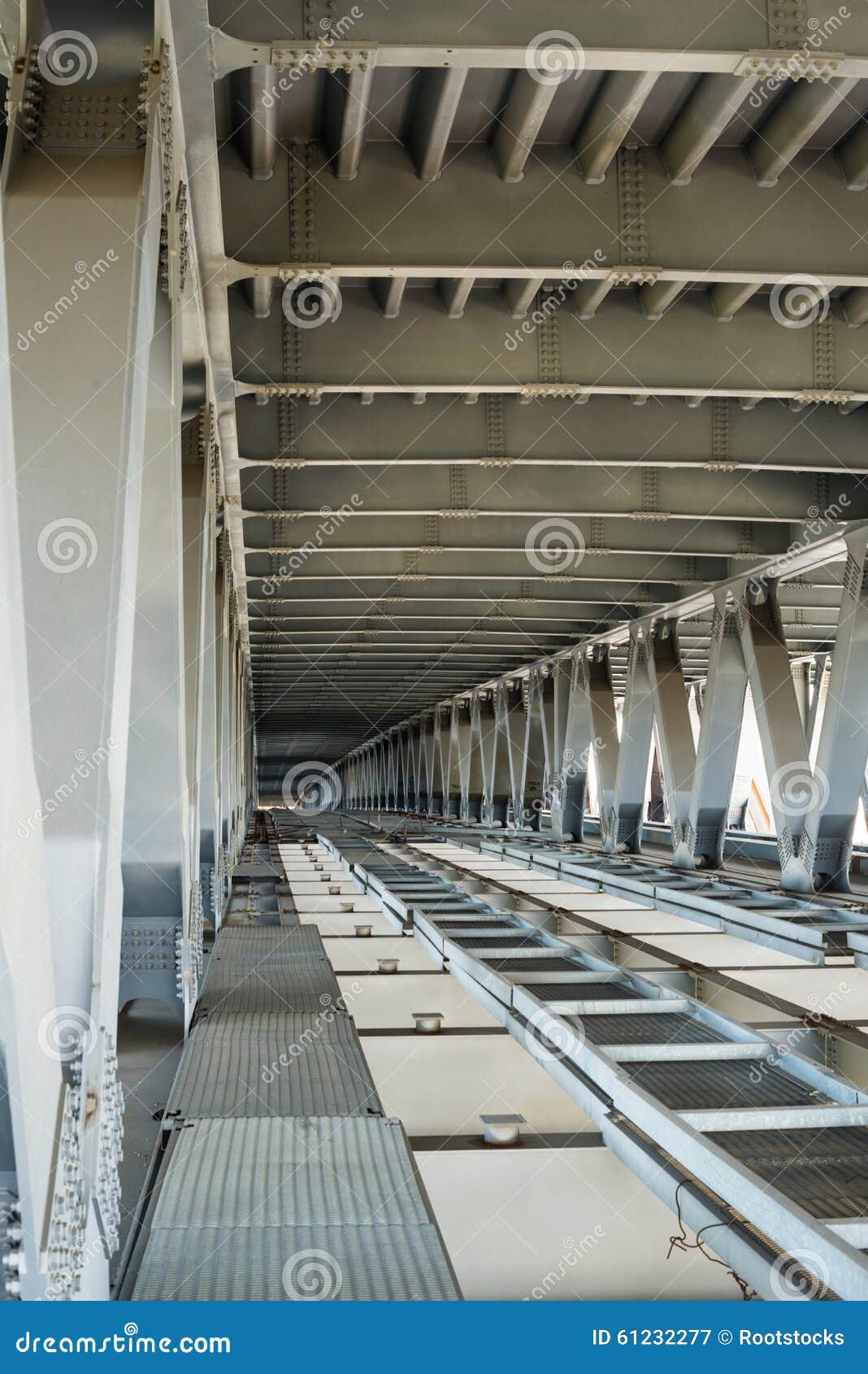 Bridge Construction. Metal Framework of the Bridge Stock Image - Image ...