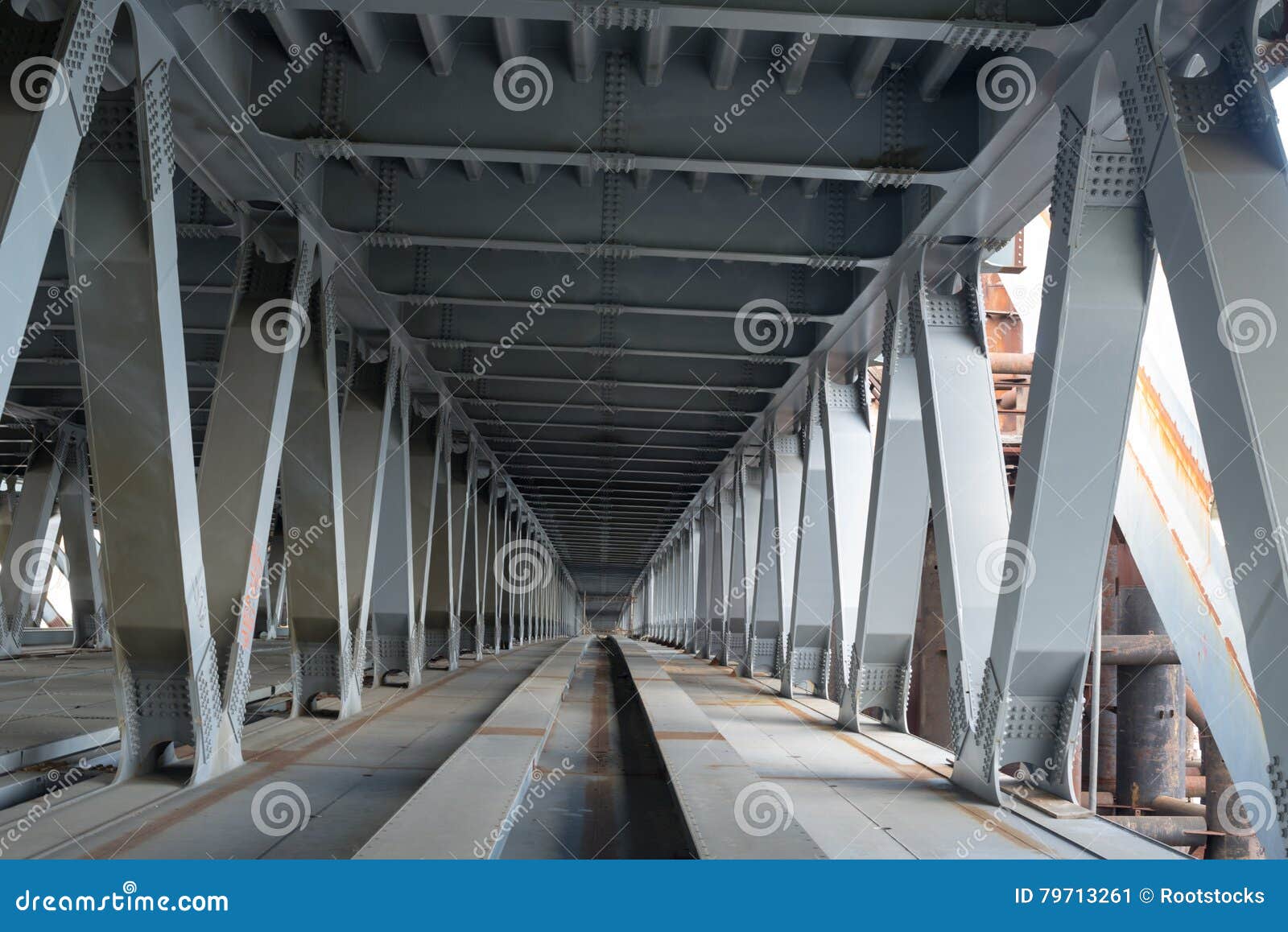 Bridge Construction. Metal Framework of the Bridge Stock Image - Image ...