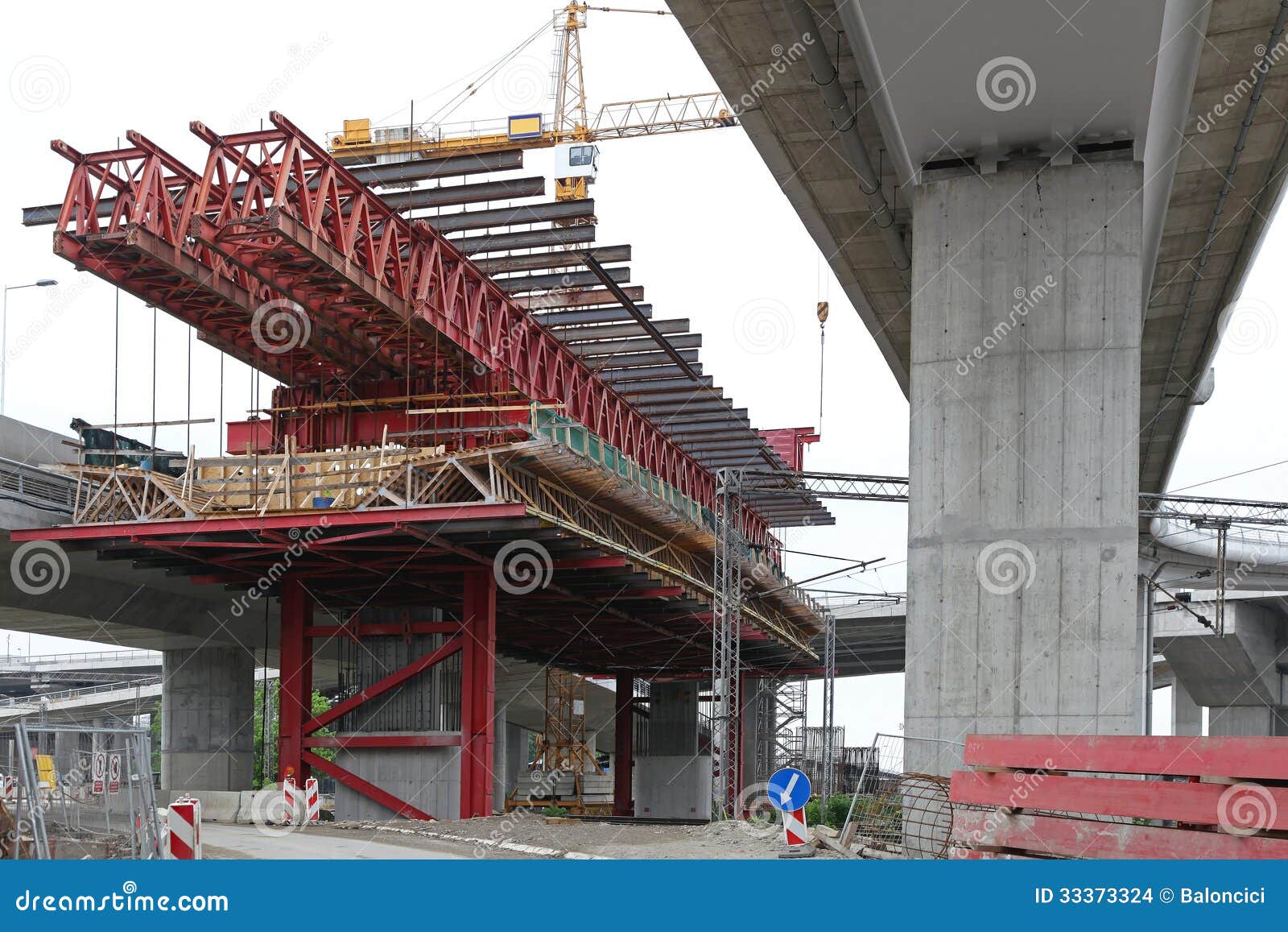 Bridge Construction Scaffolding Stock Photo - Image of road ...